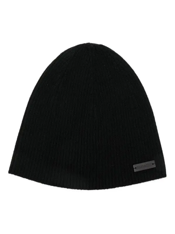 Saint Laurent Ribbed Cashmere Beanie - Black