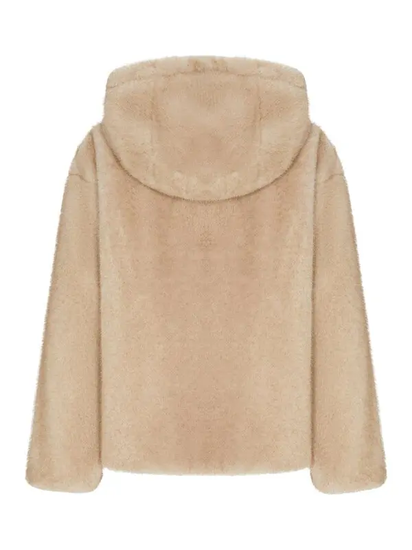 Herno Faux Fur Hooded Jacket - Cream
