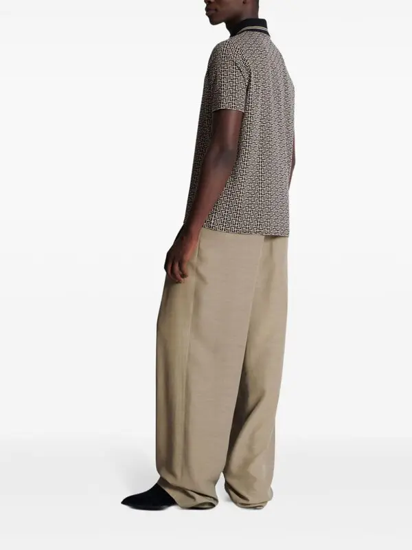 Balmain Labyrinth Polo Shirt With Jacquard Effect