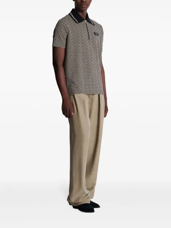 Balmain Labyrinth Polo Shirt With Jacquard Effect - Multicolor