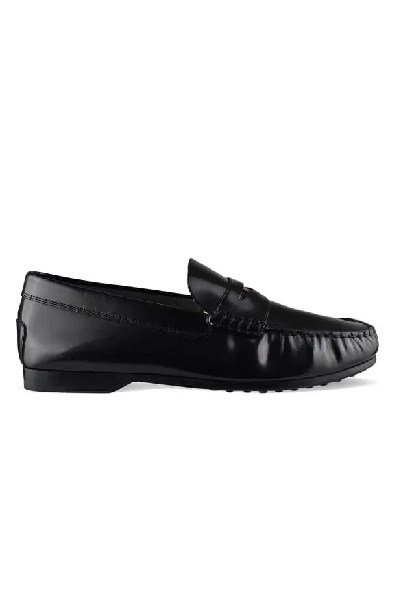 TOD'S Patent Leather Slip-on Loafers - Black