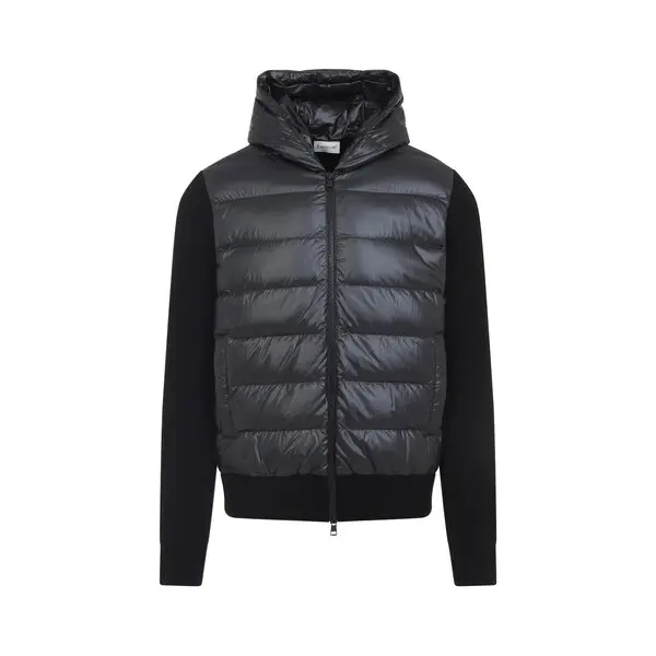 Moncler Virgin Wool Padded Cardigan - Black