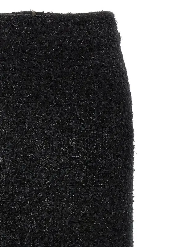 Balenciaga Tweed Midi Skirt - Black