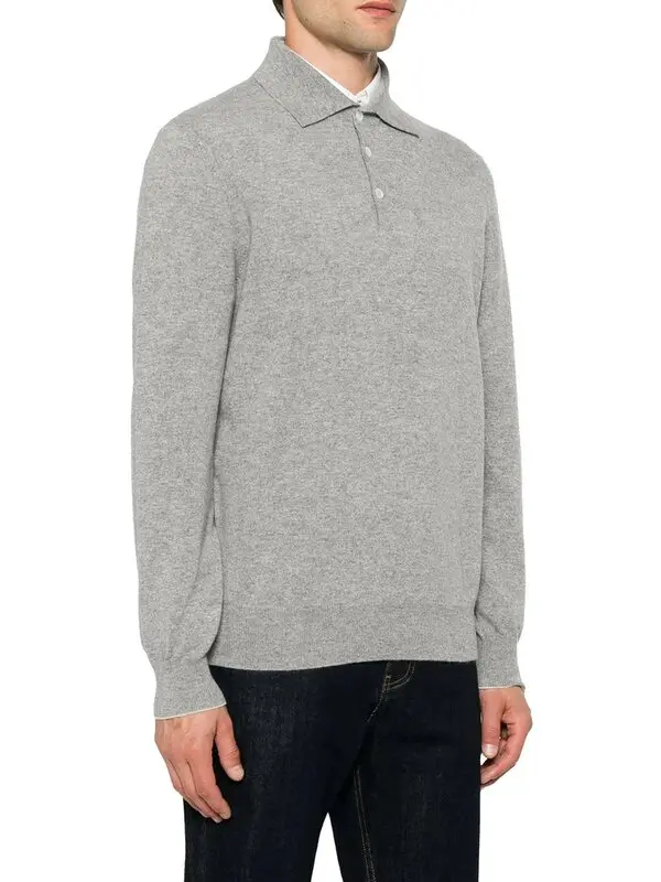 Brunello Cucinelli Cashmere Polo Style Sweater