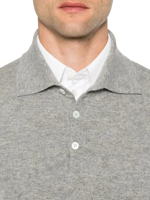 Brunello Cucinelli Cashmere Polo Style Sweater