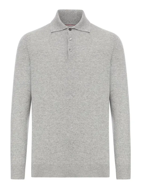 Brunello Cucinelli Cashmere Polo Sweater - Gray