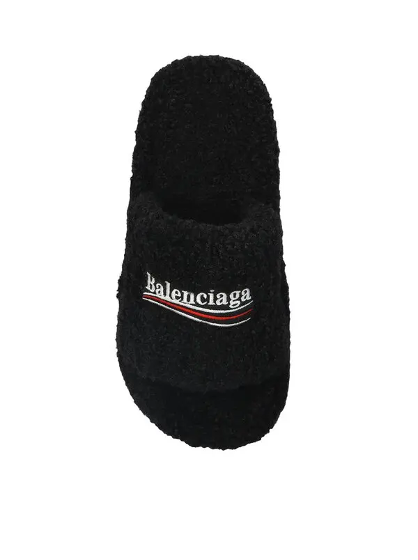 Balenciaga Slippers Platform In Shearling