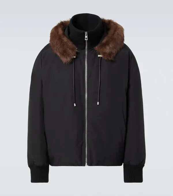 Loewe Shearling-trimmed Jacket - Black