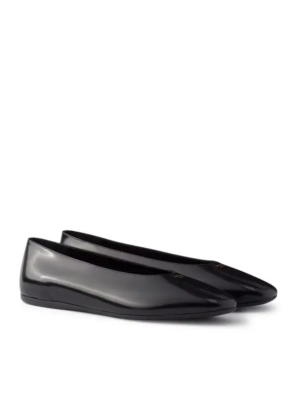 Prada Brushed Leather Ballerinas