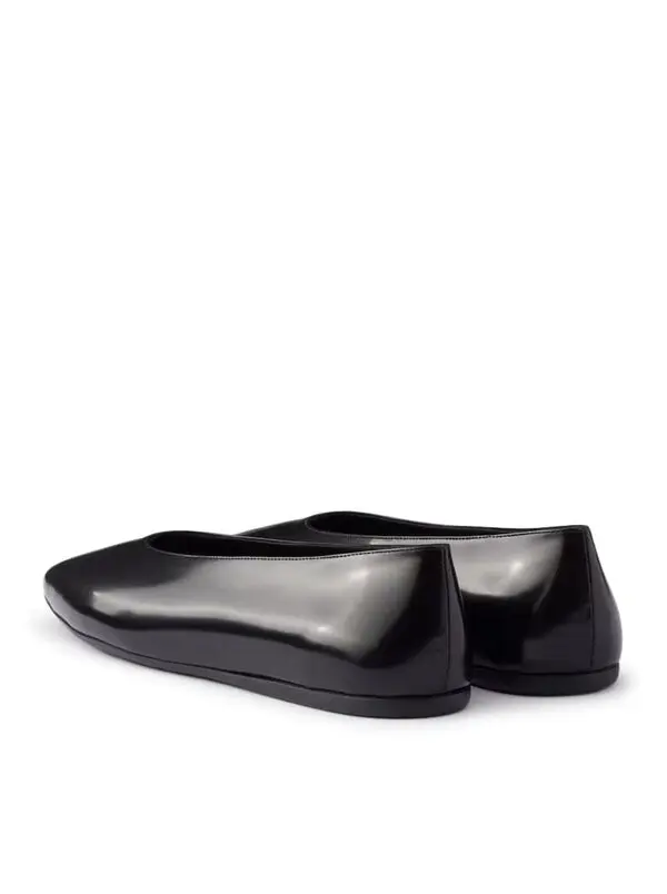 Prada Brushed Leather Ballerinas