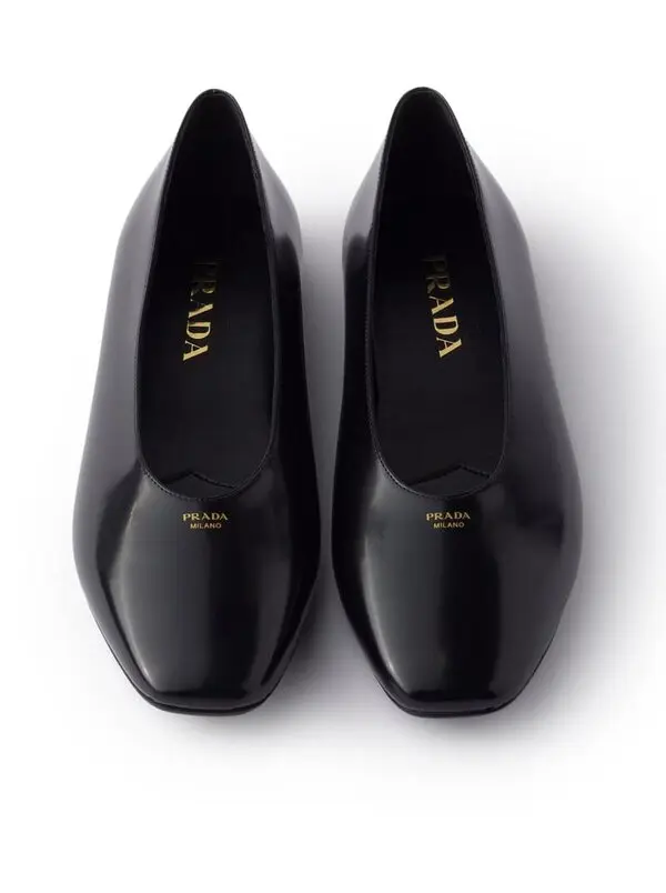 Prada Brushed Leather Ballerinas