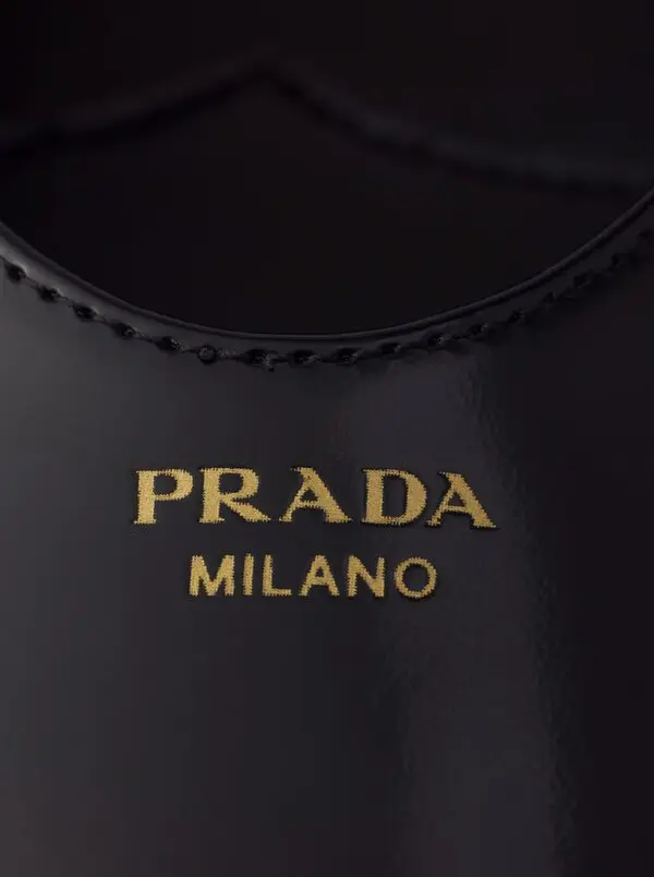 Prada Brushed Leather Ballerinas - Black