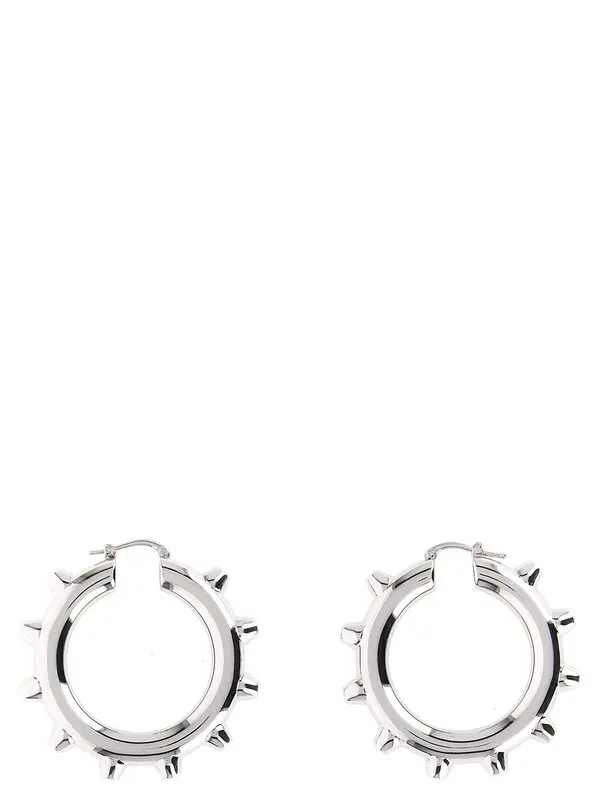 JIL SANDER Brass Hoop Earrings - Silver