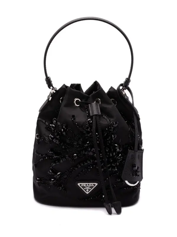 Prada Mini Bag Con Ricami - Black