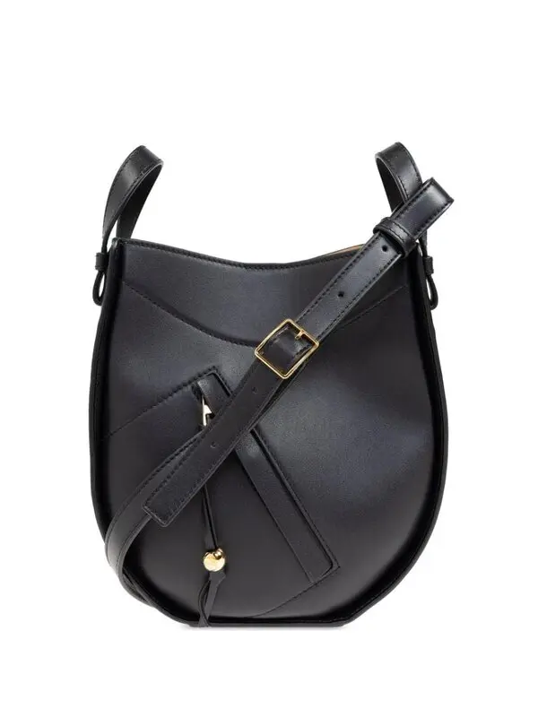 Loewe Hammock Slice Bag In Shiny Calfskin - Black
