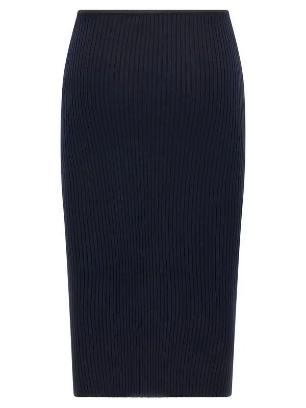 COURREGES Rib Knit Midi Skirt