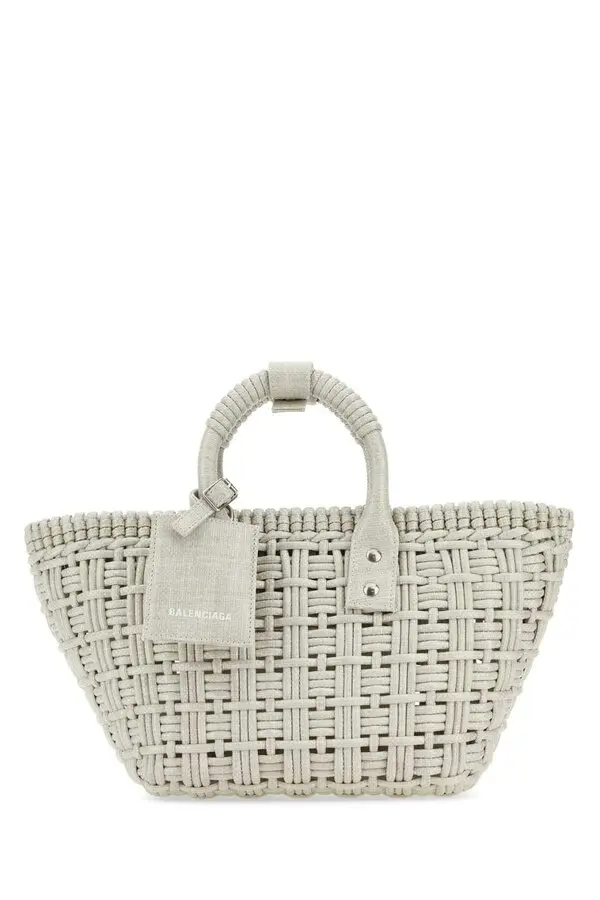 Balenciaga Sand Raffia Bistro Xs Handbag - Brown