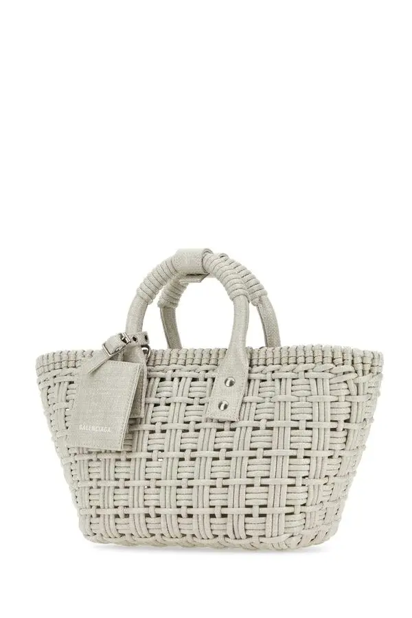 Balenciaga Sand Raffia Bistro Xs Handbag - Brown