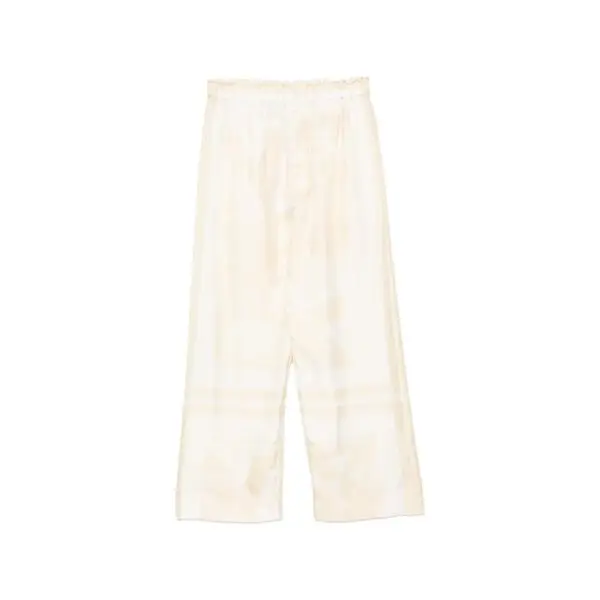 Carven Silk Palazzo Pants - Cream