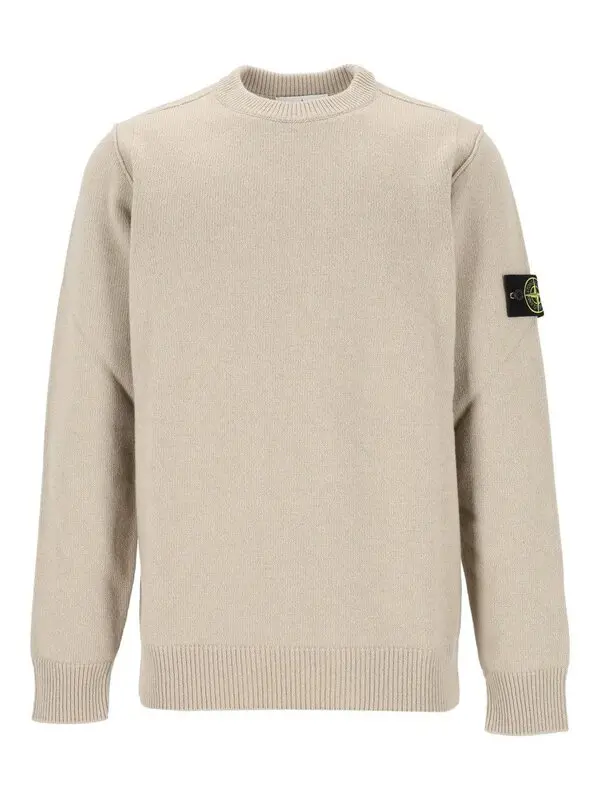 Stone Island Lambswool Crew Neck Sweater - Cream