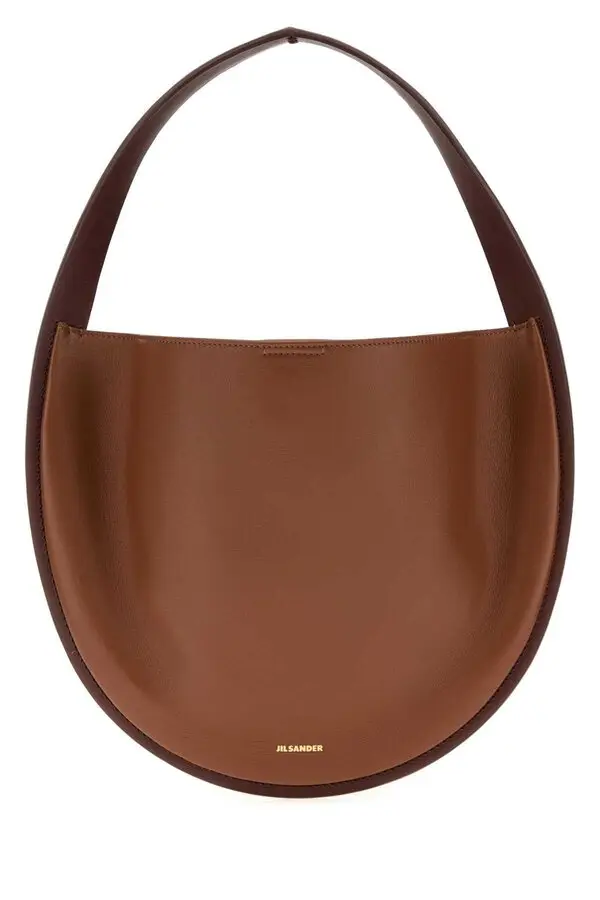 JIL SANDER Caramel Leather Pivot Shoulder Bag