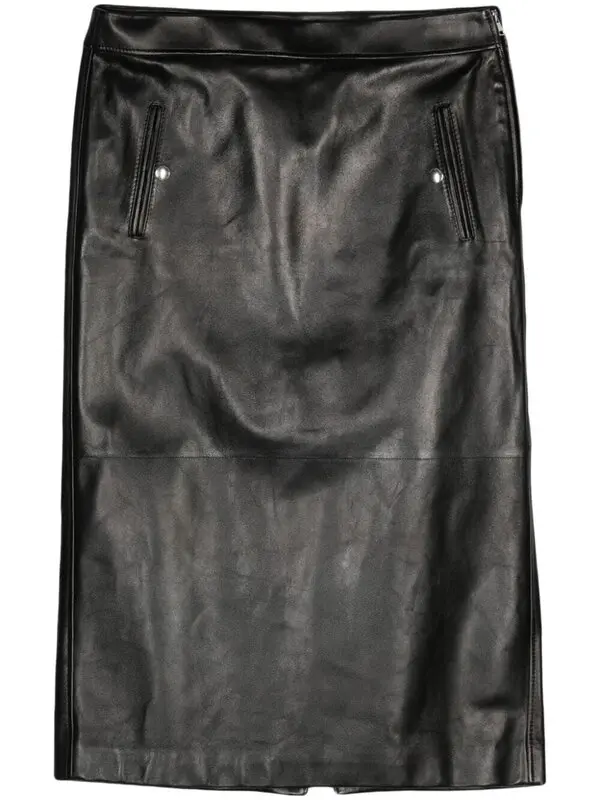 Alexander McQueen Leather Skirt - Black