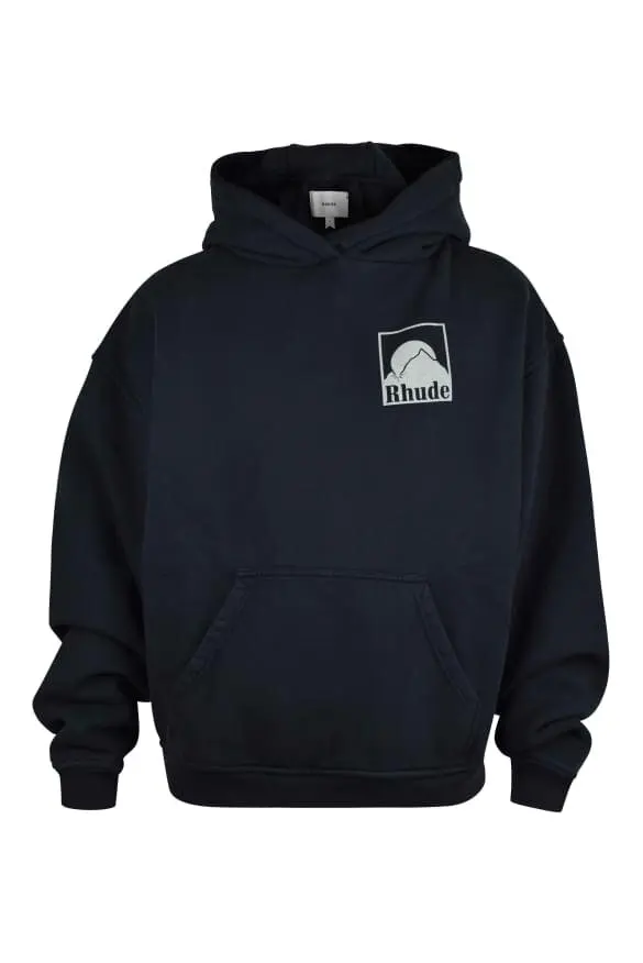 Rhude Graphic Print Hooded Sweatshirt - Black