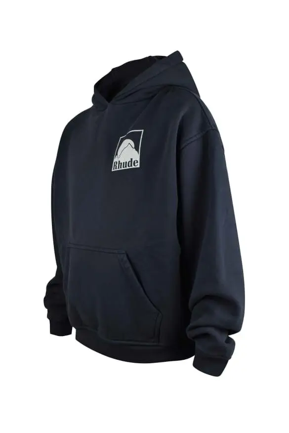 Rhude Graphic Print Hooded Sweatshirt - Black