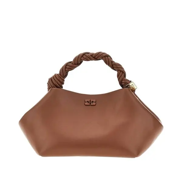 GANNI Recycled Leather Small Bou Bag - Brown