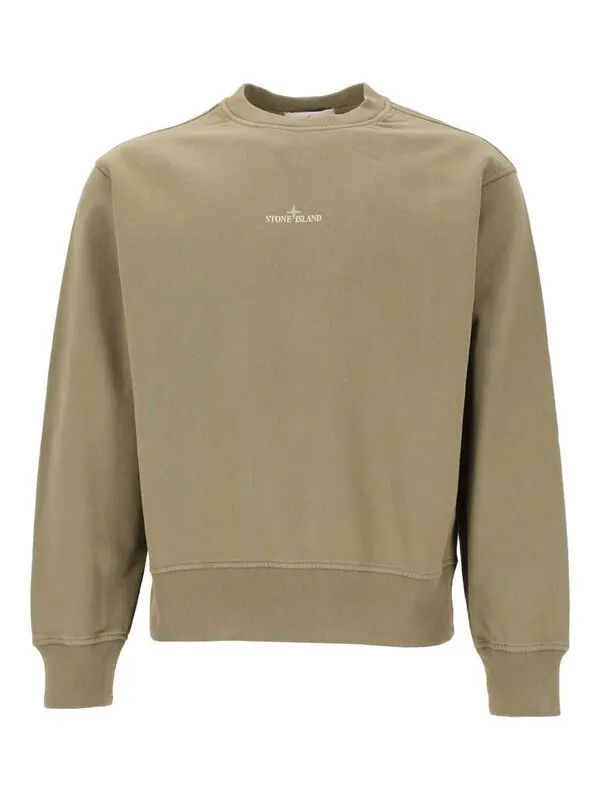 Stone Island Organic Cotton Fleece Crewneck Sweatshirt - Green