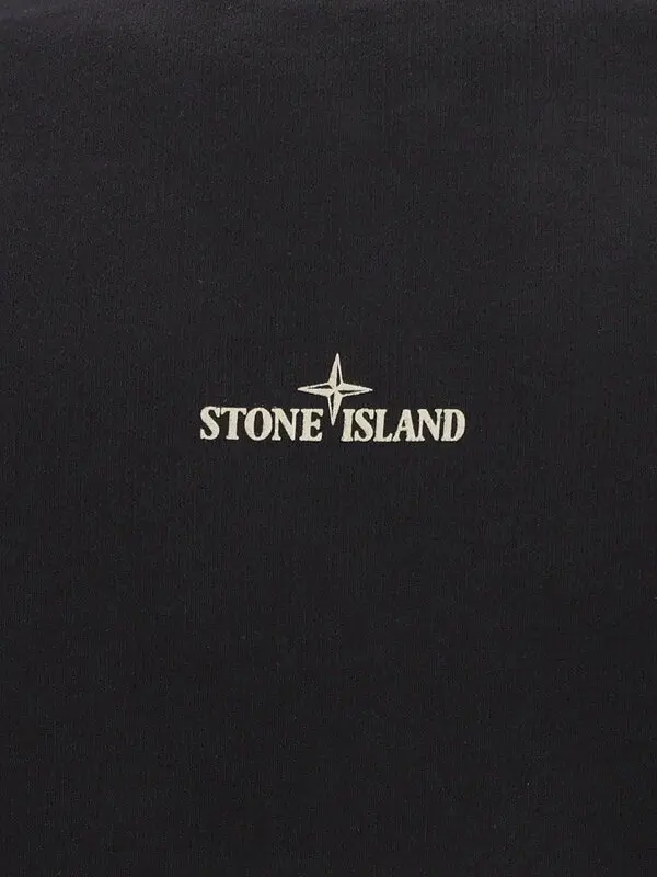 Stone Island Organic Cotton Fleece Crewneck Sweatshirt - Black