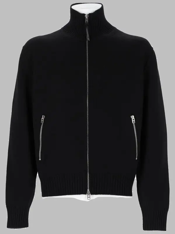 TOM FORD Maglia In Lana Merino Con Zip E Patch