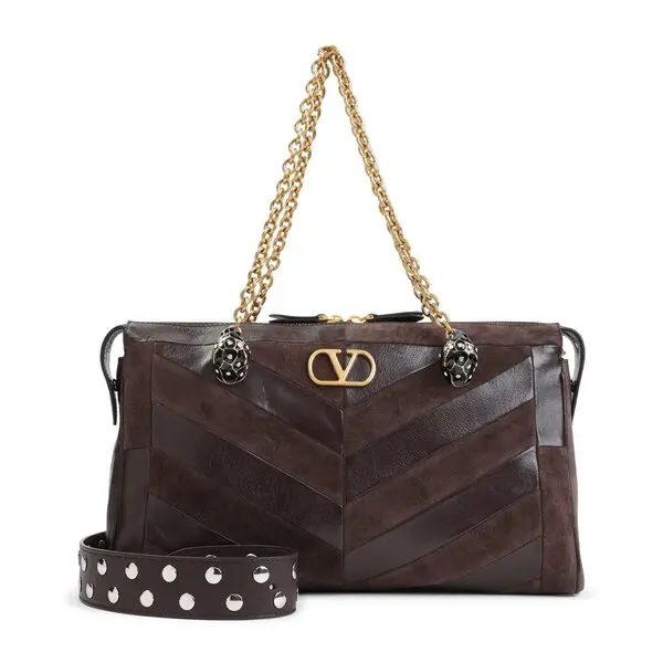 Valentino Garavani Medium Panthea Shoulder Bag - Brown