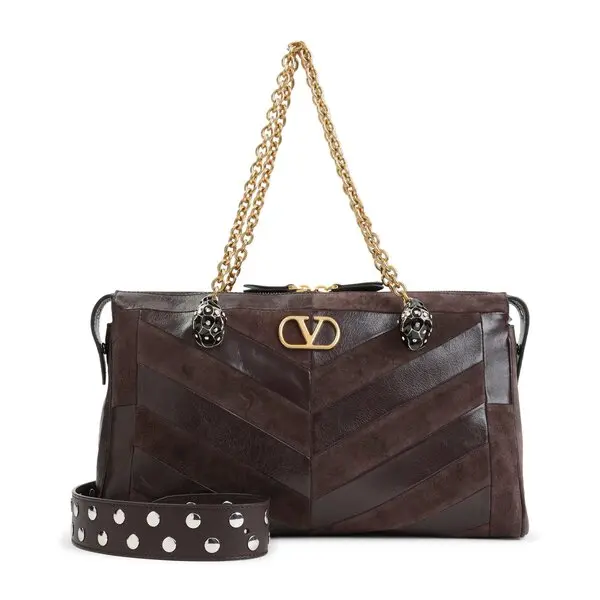 Valentino Garavani Medium Panthea Shoulder Bag - Brown
