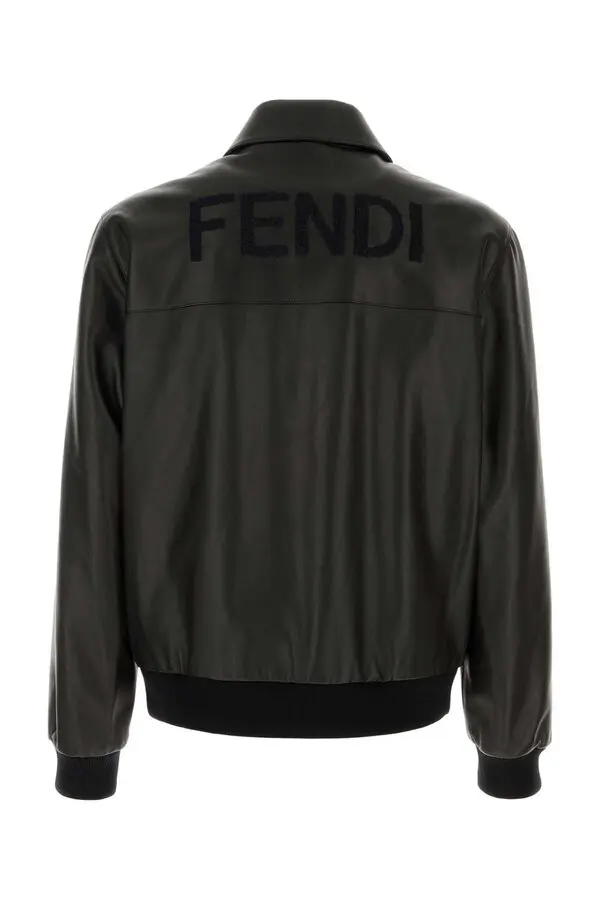 Fendi Leather Bomber Jacket