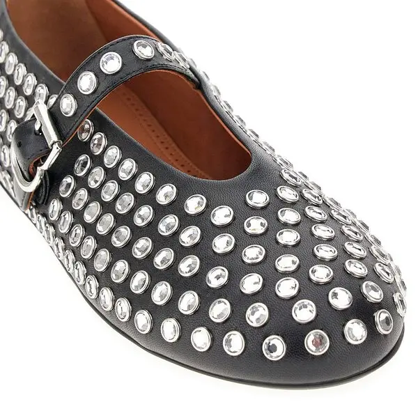 Alaïa Strass-embellished Leather Ballerinas