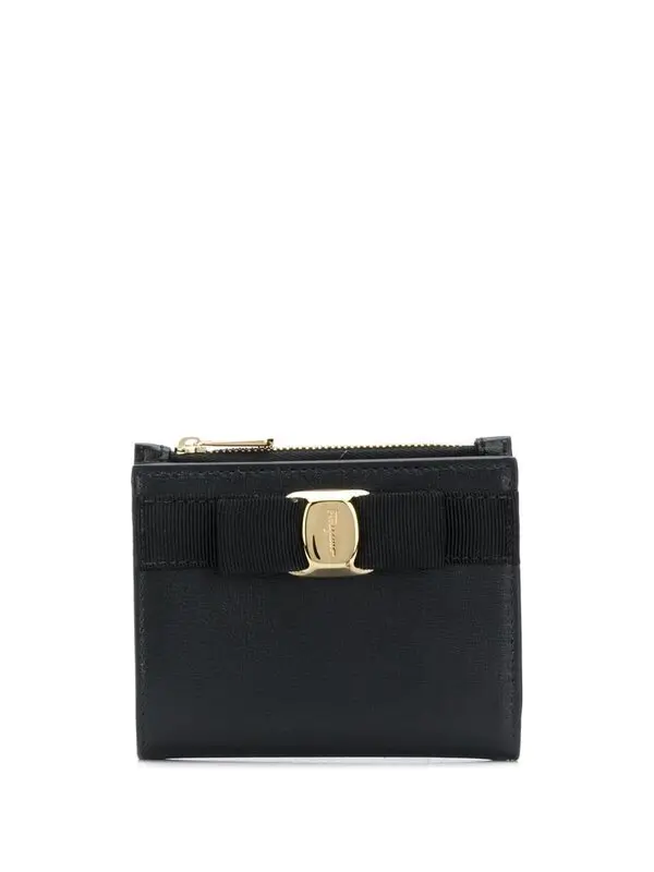 FERRAGAMO Vara Bow Compact Wallet - Black