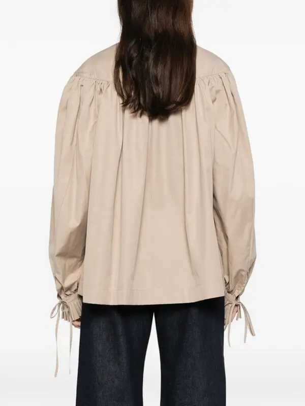Dries Van Noten Cotton Poplin Blouse With Ruffles - Cream