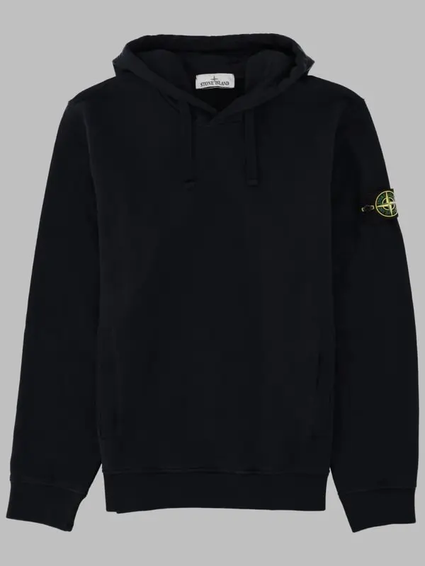 Stone Island Felpa Con Patch Logo - Blue