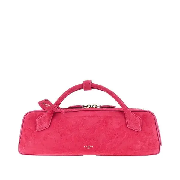 Alaïa Suede Leather Clutch - Pink