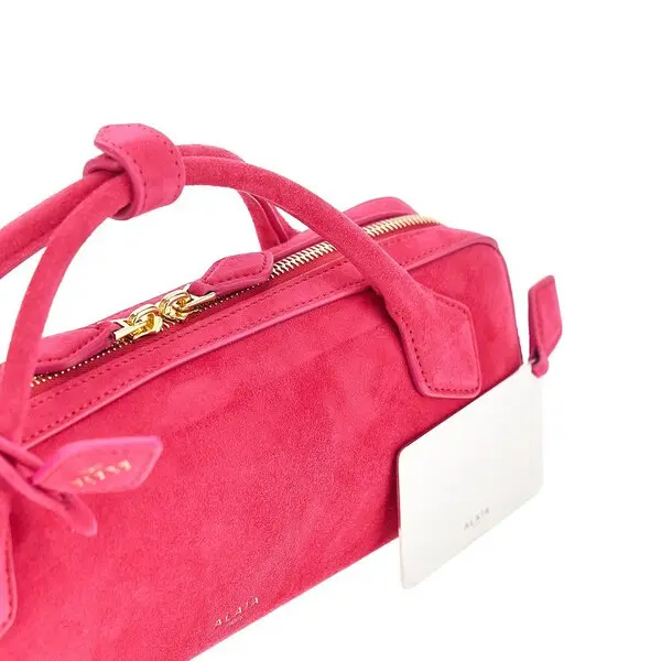 Alaïa Suede Leather Clutch - Pink