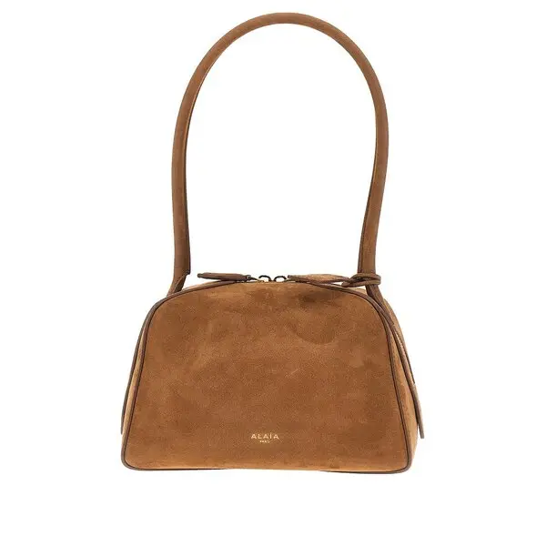 Alaïa Nubuck Leather Small 'le Bouledogue' Bag - Brown