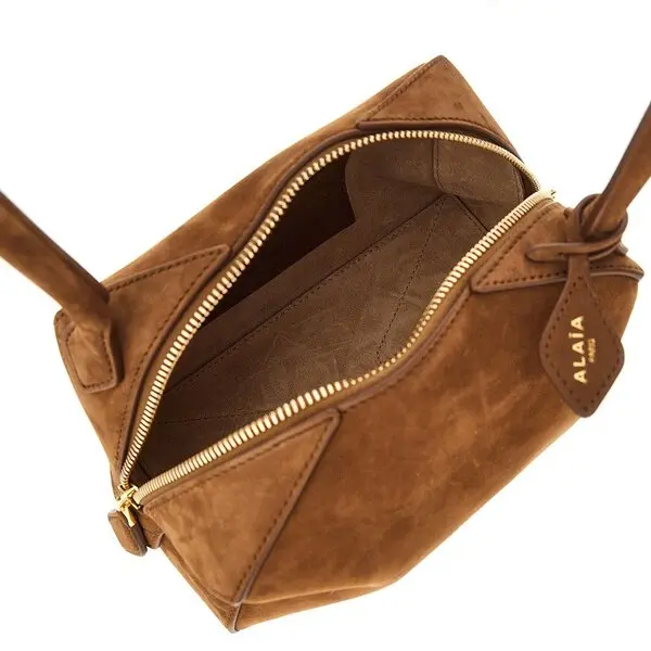 Alaïa Nubuck Leather Small 'le Bouledogue' Bag - Brown