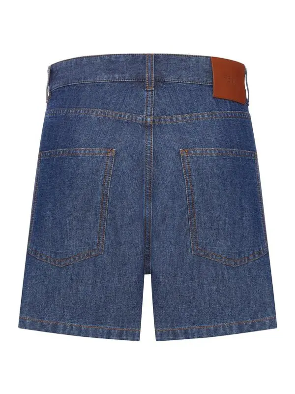 Fendi Chambray Denim Shorts