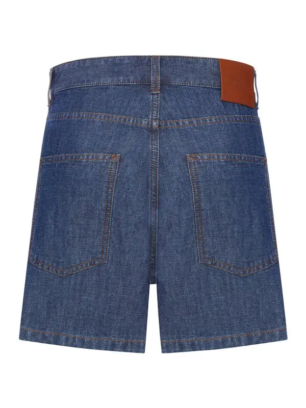 Fendi Chambray Denim Shorts - Blue