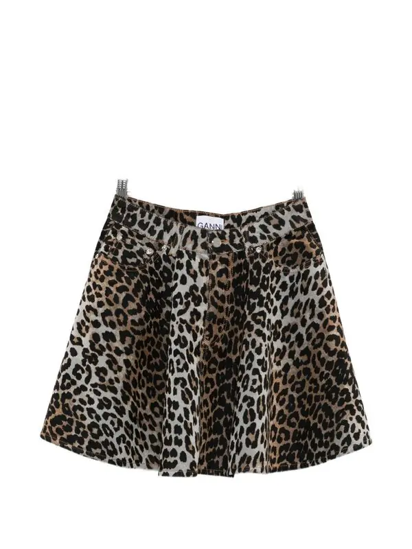 GANNI Leopard Print Miniskirt
