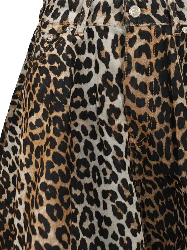 GANNI Leopard Print Miniskirt - Multicolor