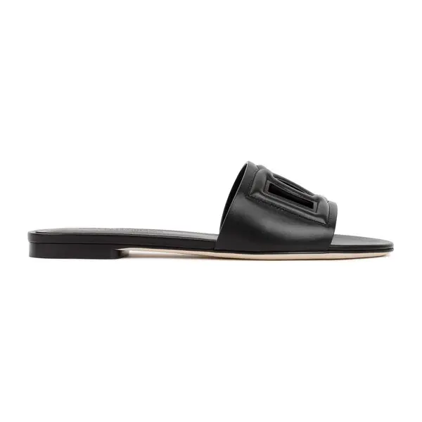 Dolce & Gabbana Flat Slides Sandals - Black