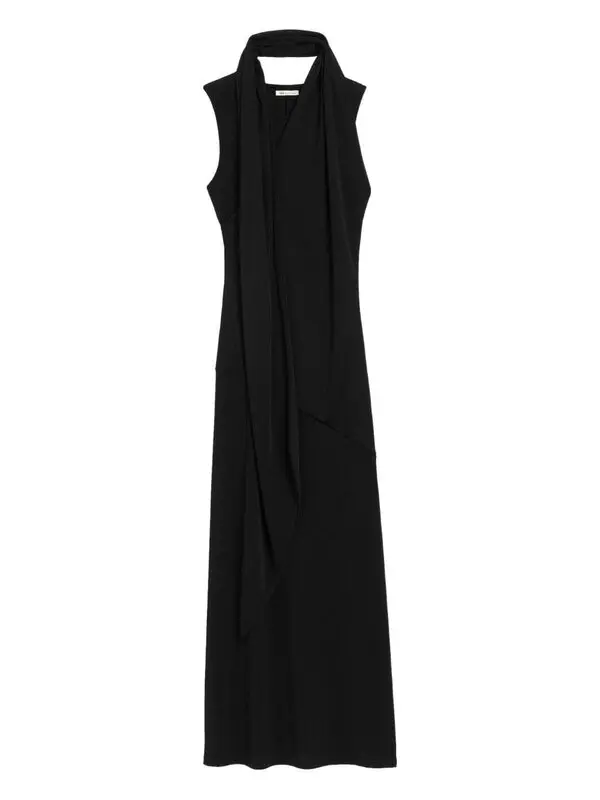 AMI Paris Jersey Crepe Long Dress - Black