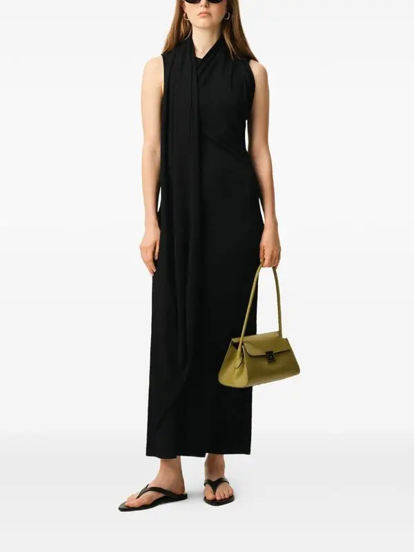 AMI Paris Jersey Crepe Long Dress - Black